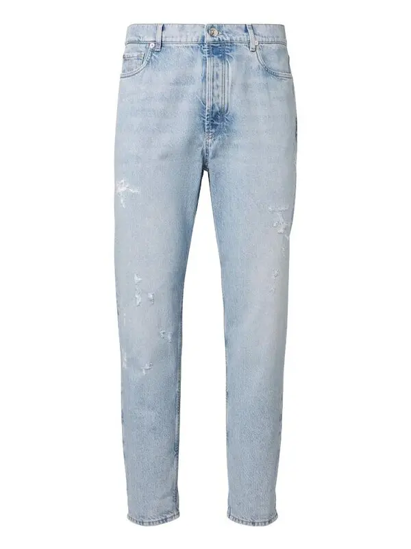 Brunello Cucinelli Distressed Straight Jeans - Blue