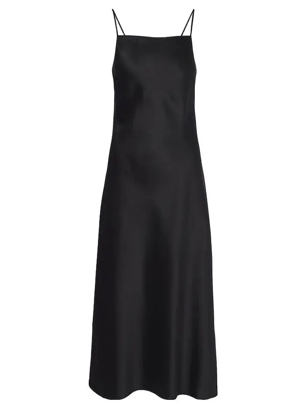 JOSEPH Cloe Silk Satin Midi Dress - Black