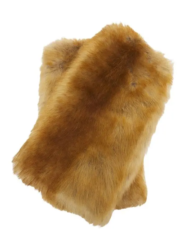 Saint Laurent Shearling Hand Muffs - Brown