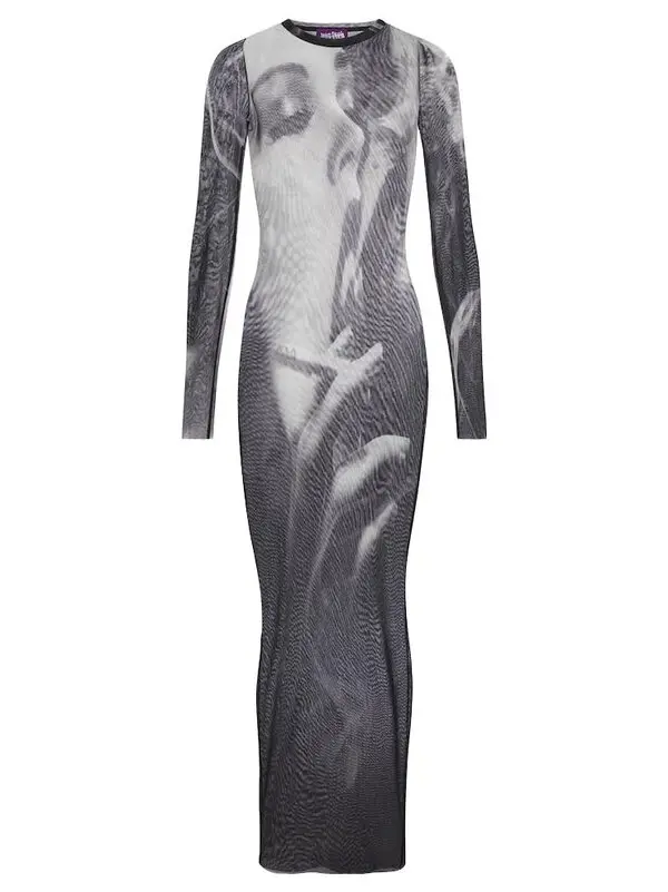 JEAN PAUL GAULTIER Printed Mesh Maxi Dress - Multicoloured