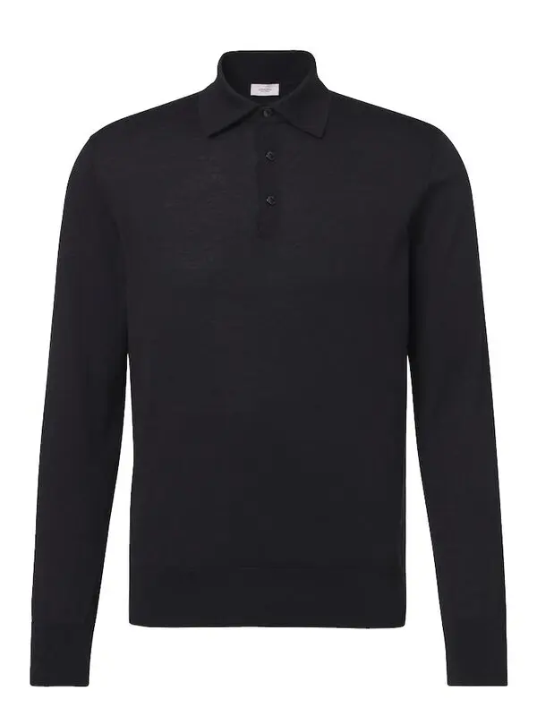 Agnona Wool Polo Sweater - Black