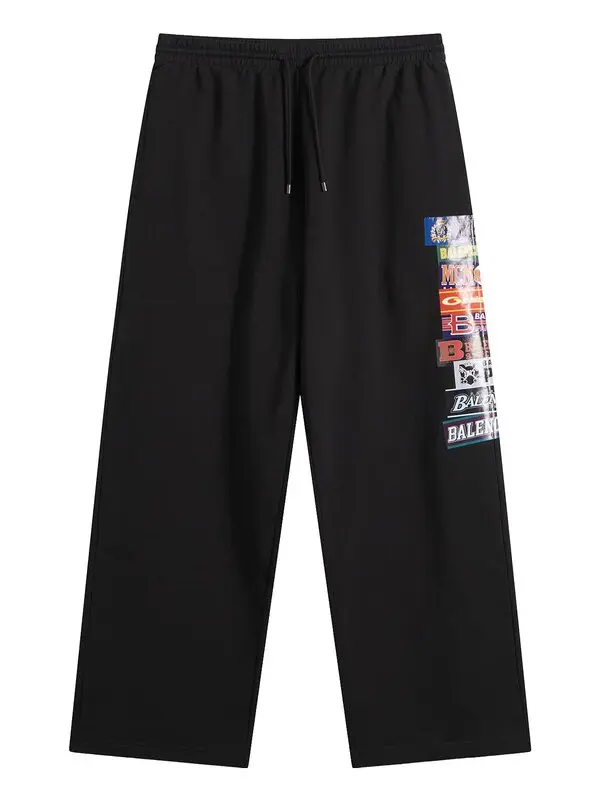 Balenciaga Baggy Bumper Stickers Sweatpants - Black