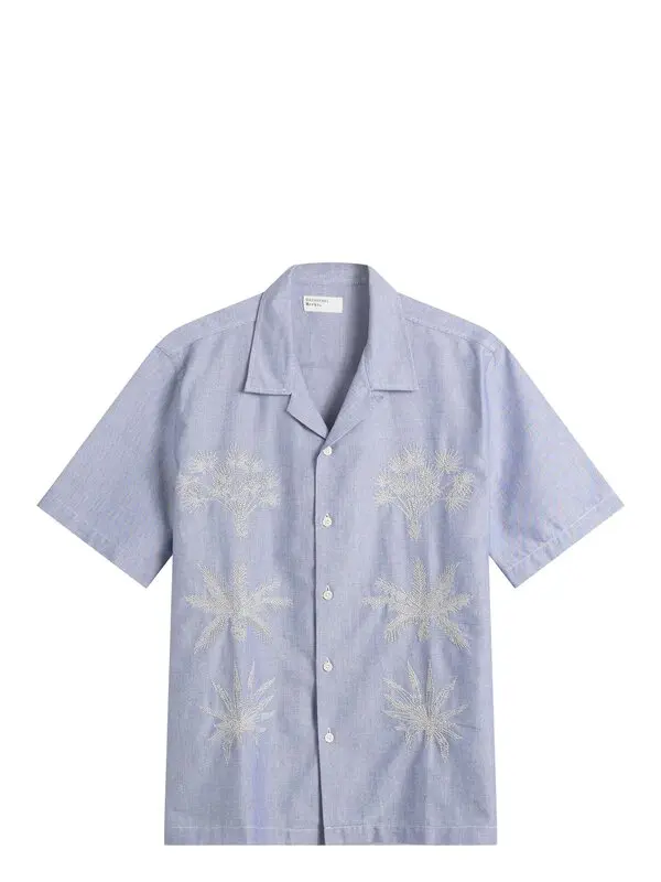 Universal Works Oxford Shirting Embroidered Shirt - Blue
