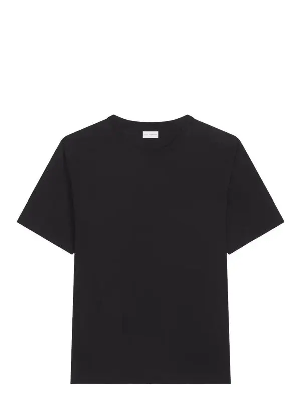 Dries Van Noten Regular Fit Cotton T-shirt - Black