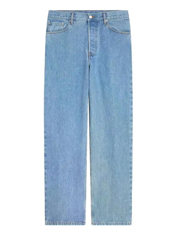Dries Van Noten Loose Fit Straight Leg Jeans - Blue