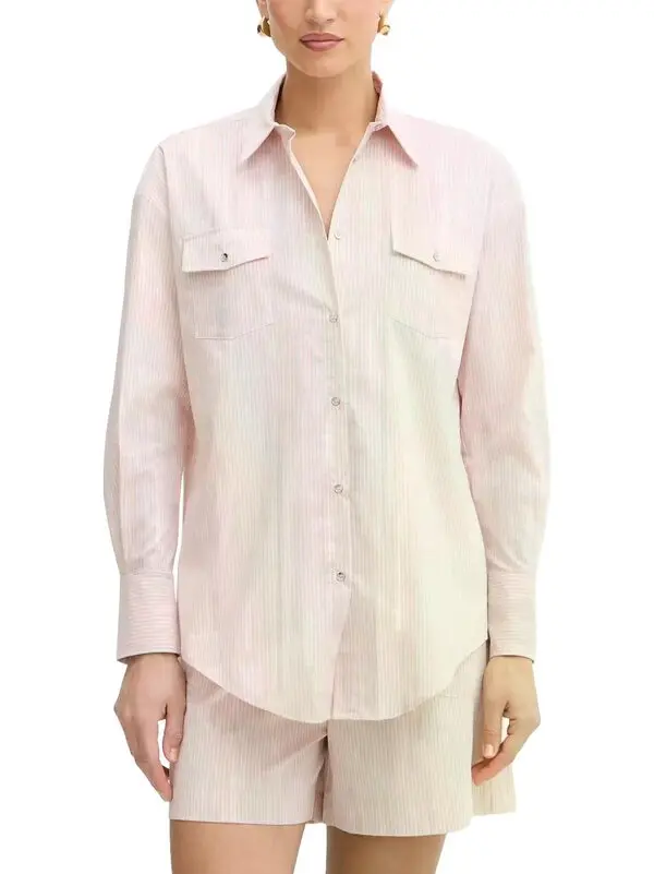 FRACOMINA Striped Pocket Shirt - Pink