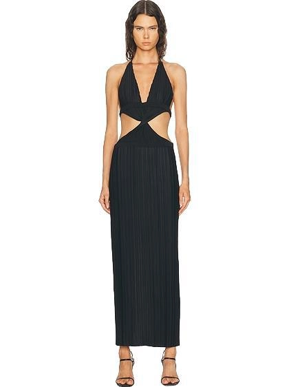 HAELO Caged Twist Halterneck Maxi Dress - Black
