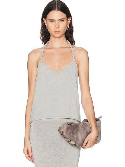 SEROYA Cambria Knit Halter Top - Grey