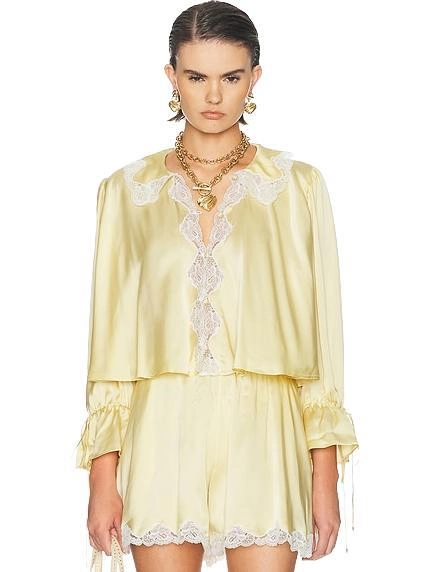 Chloé Silk Lace Blouse - Yellow