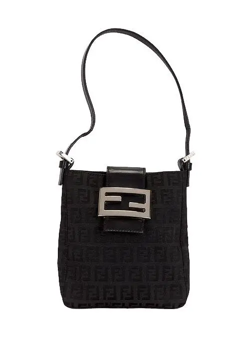 Fendi Zucchino Hobo Bag - Black