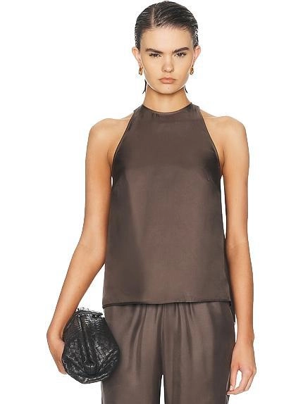Loulou De Saison Cami Cape Top - Dark Brown