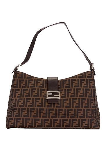 Fendi Zucca Shoulder Bag - Brown