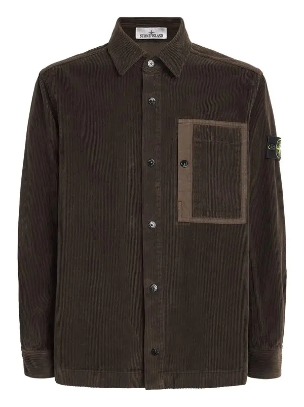 Stone Island Organic Corduroy Overshirt - Black