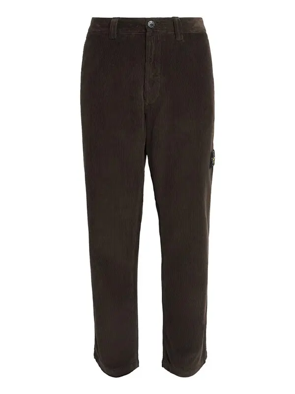 Stone Island Organic Cotton Corduroy Trousers - Black