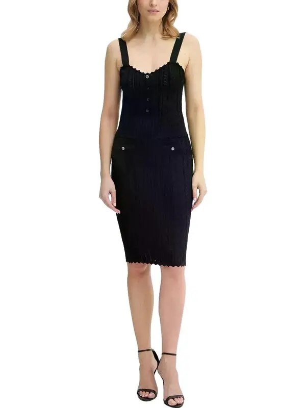 FRACOMINA Buttoned Scalloped Midi Skirt - Black