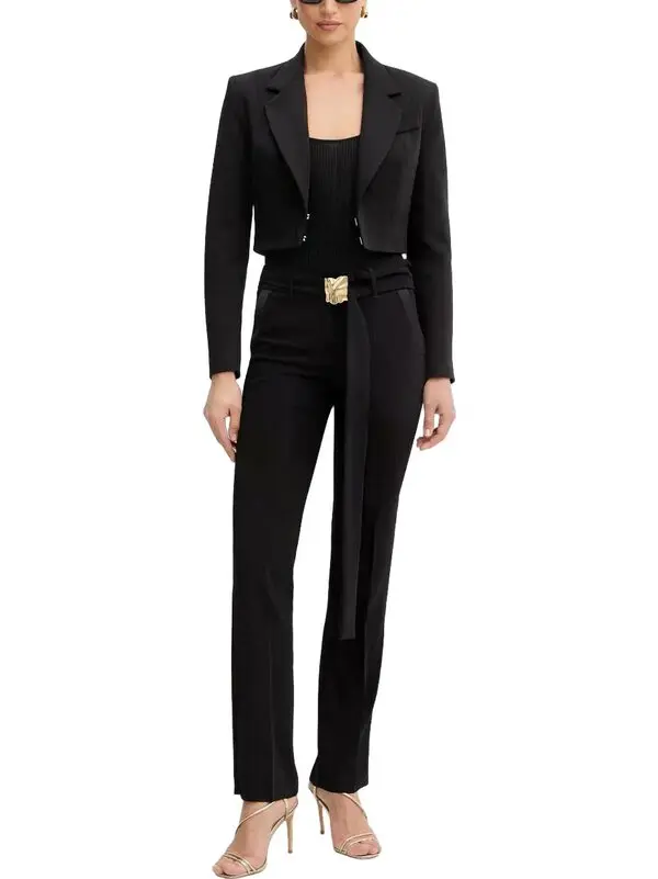 FRACOMINA Logo-detail Cropped Blazer - Black
