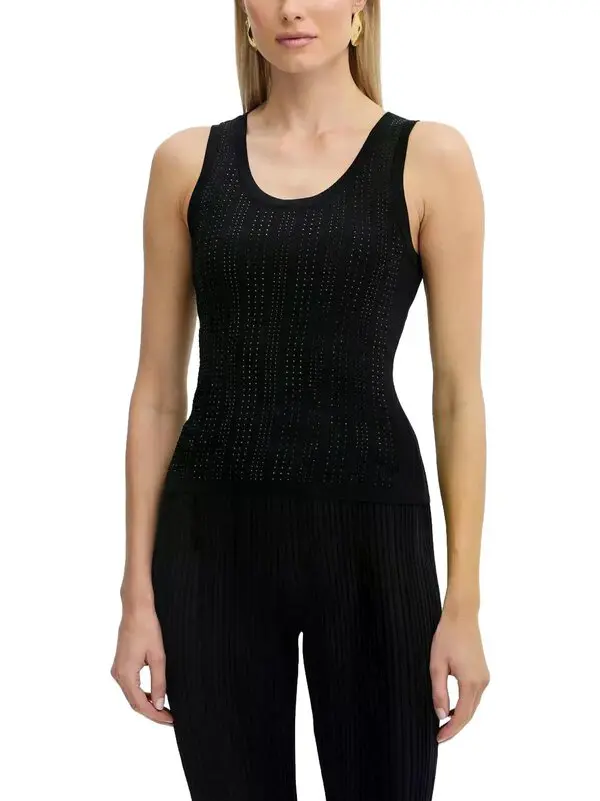 FRACOMINA Ribbed Tank Top With Round Neck - Black