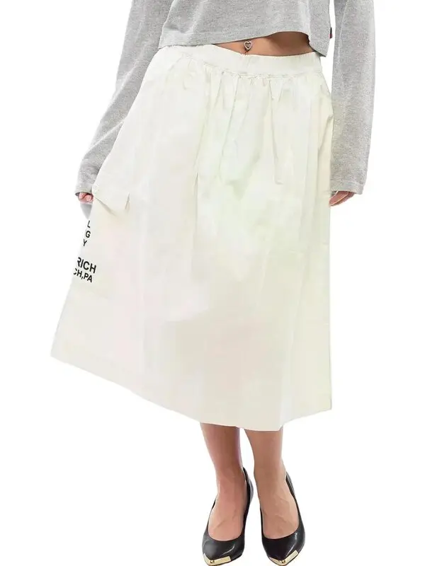 Woolrich Text Print Midi Skirt - Neutrals
