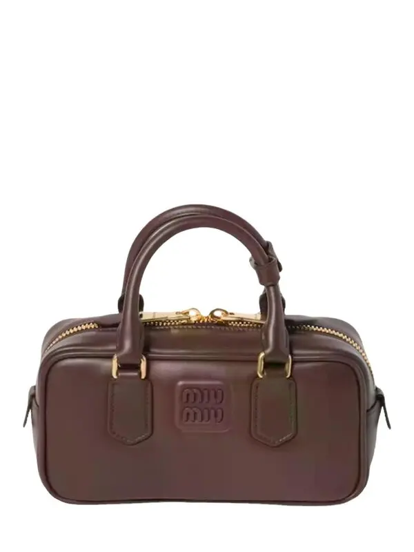 Miu Miu Arcadie Logo Detail Tote Bag - Brown