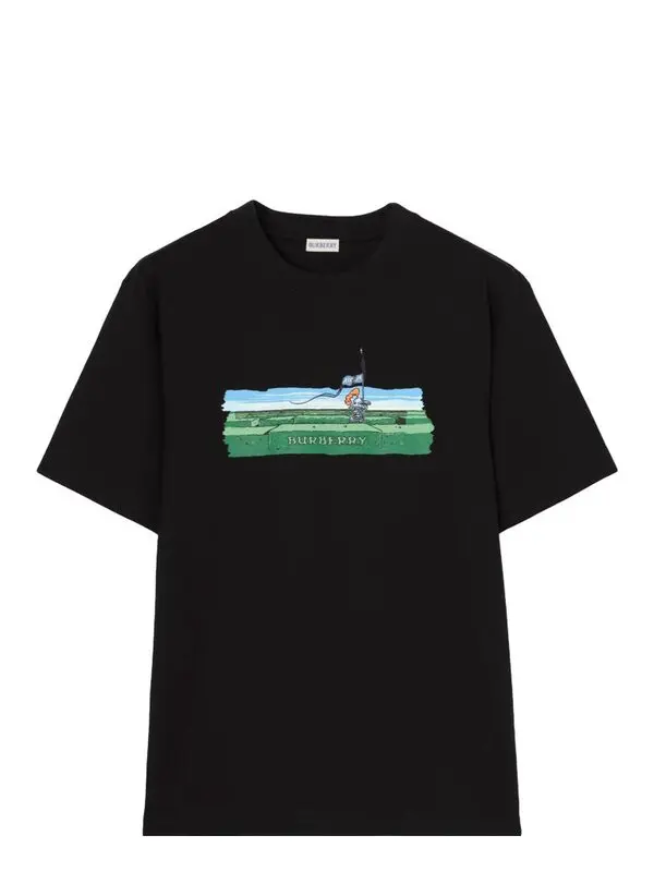 Burberry Maze Cotton T-shirt - Black