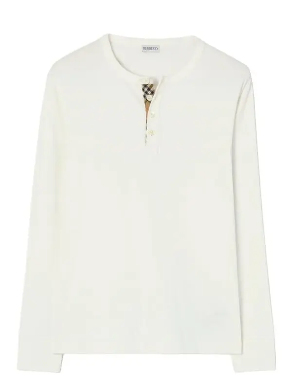Burberry Long-sleeve Cotton Top - Chalk