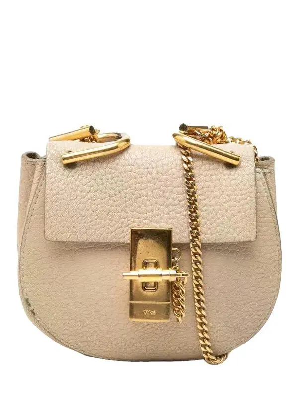 Chloé 2016 Nano Grained Calfskin Drew Crossbody Bag - Brown