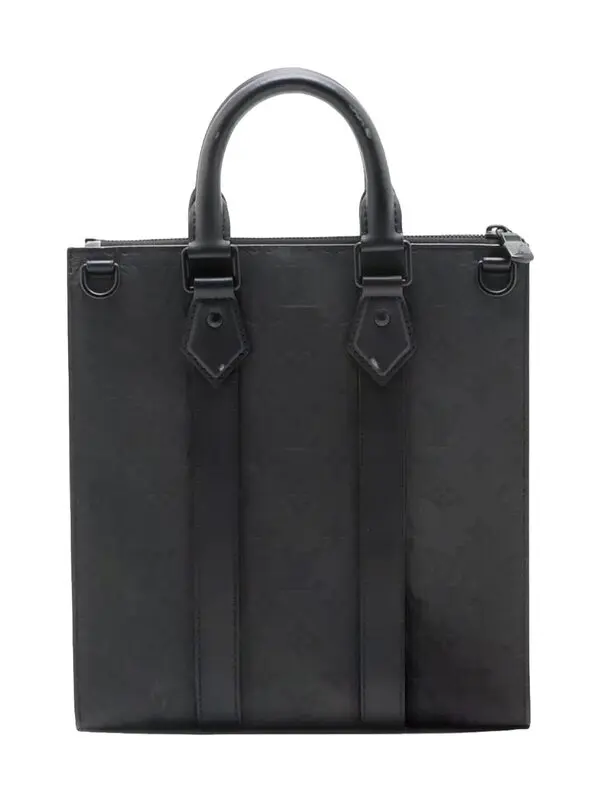 LOUIS VUITTON Monogram Taurillon Sac Plat Cross Satchel - Black