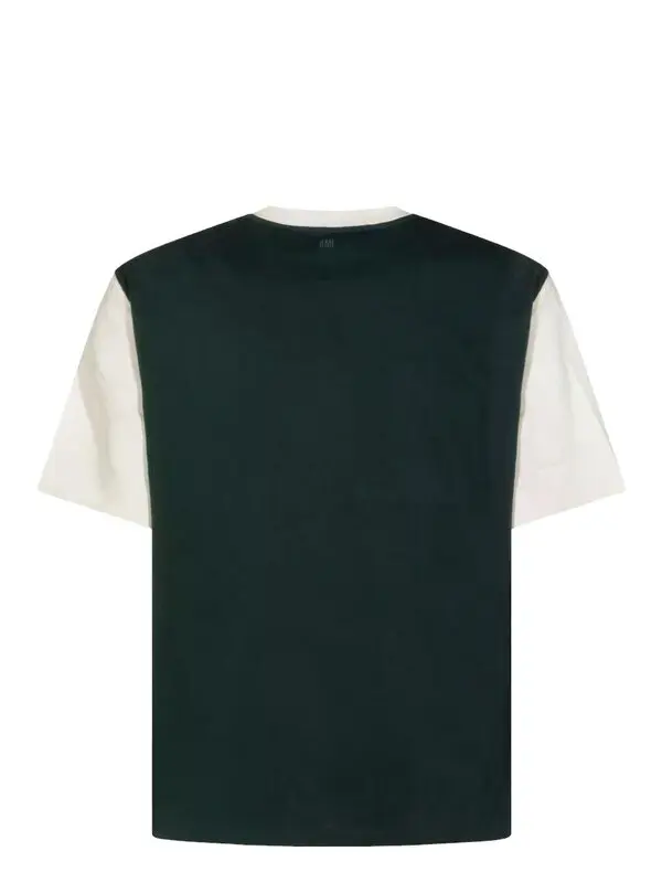 AMI Paris Logo-appliqué T-shirt - Green