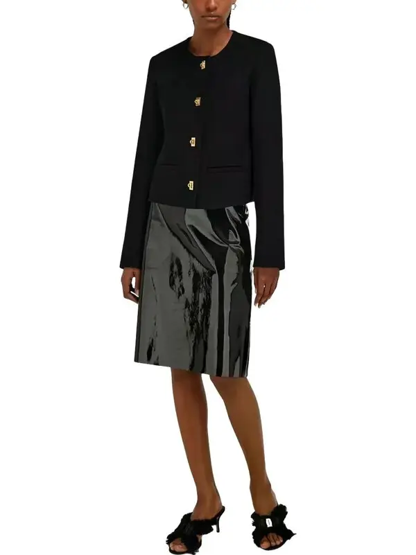 FERRAGAMO Wool And Cashmere Gancini Jacket - Black