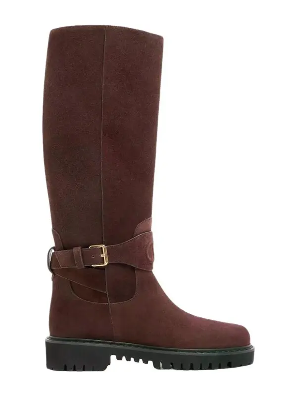 Valentino Garavani Vlogo Signature Split Leather Boots - Brown