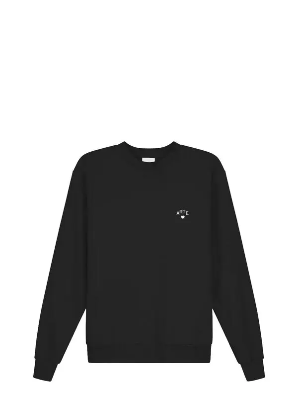 ARTE ANTWERP Logo Embroidered Heart-motif Sweatshirt - Black