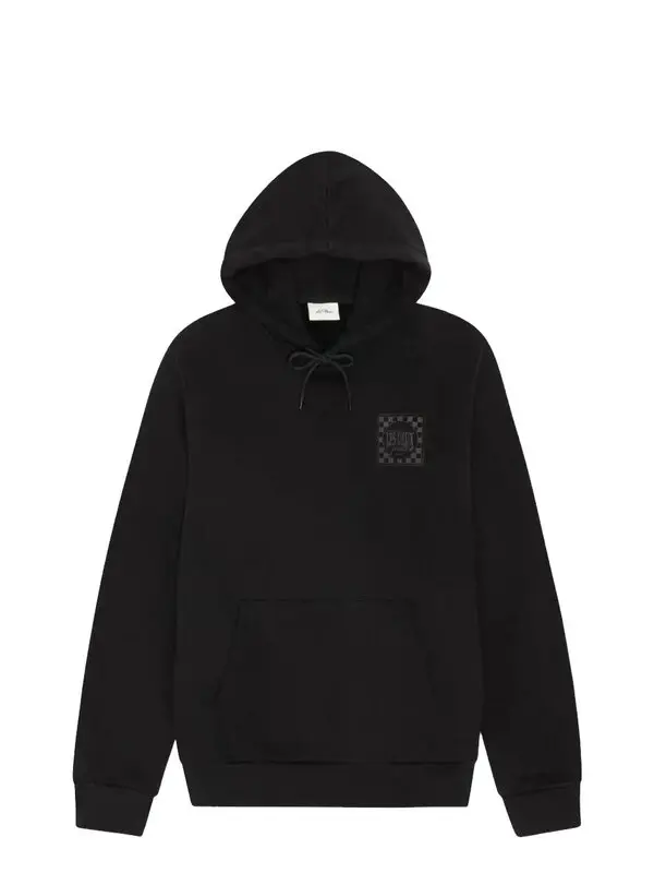 LES DEUX Logo Print Drawstring Hoodie - Black