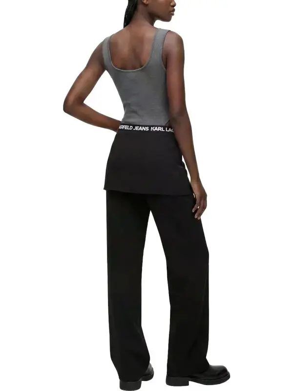 Karl Lagerfeld Embellished Straight Leg Trousers - Black