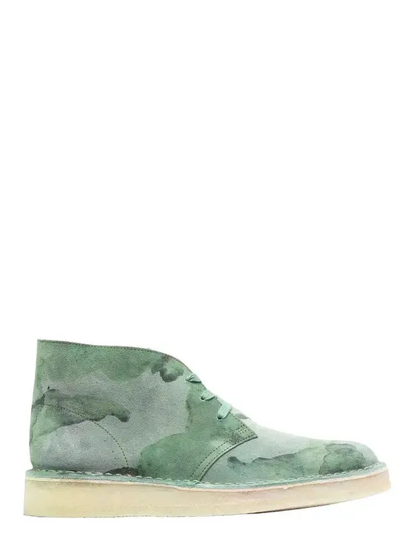 Clarks Suede Watercolour Print Lace-up Boots - Green
