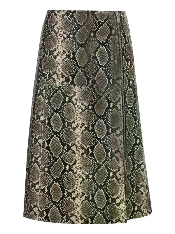 Karl Lagerfeld Faux-python Midi Skirt - Grey