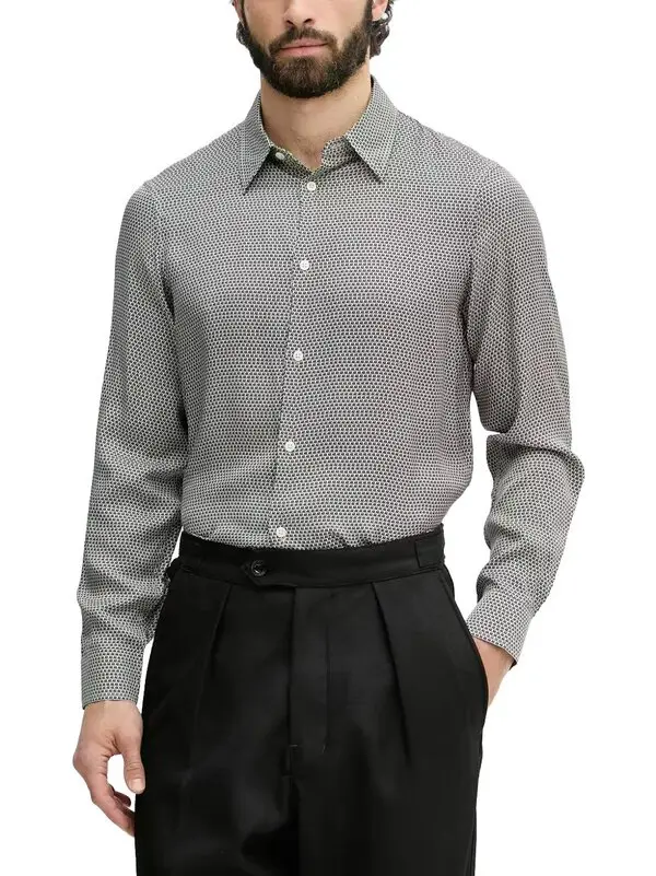Armani Exchange Logo-print Long-sleeve Shirt - Grey