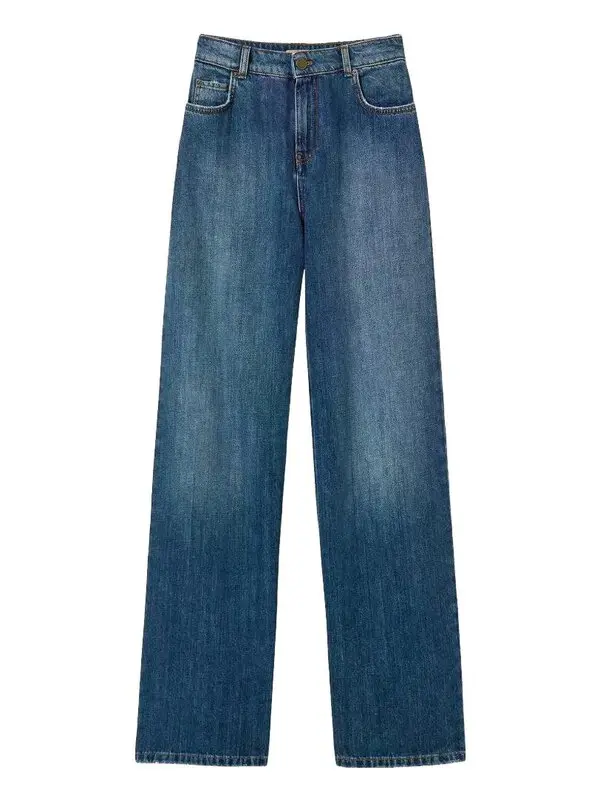 TWINSET Wide-leg Jeans With Ripped Details - Blue