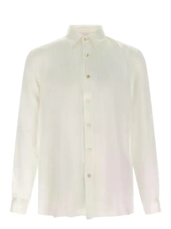 RIVIERA Vertical-stripe Silk Shirt - Neutrals