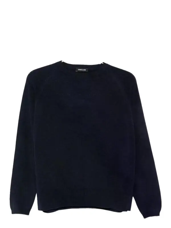 ANNE CLAIRE Raglan Sleeve Wool Sweater - Blue