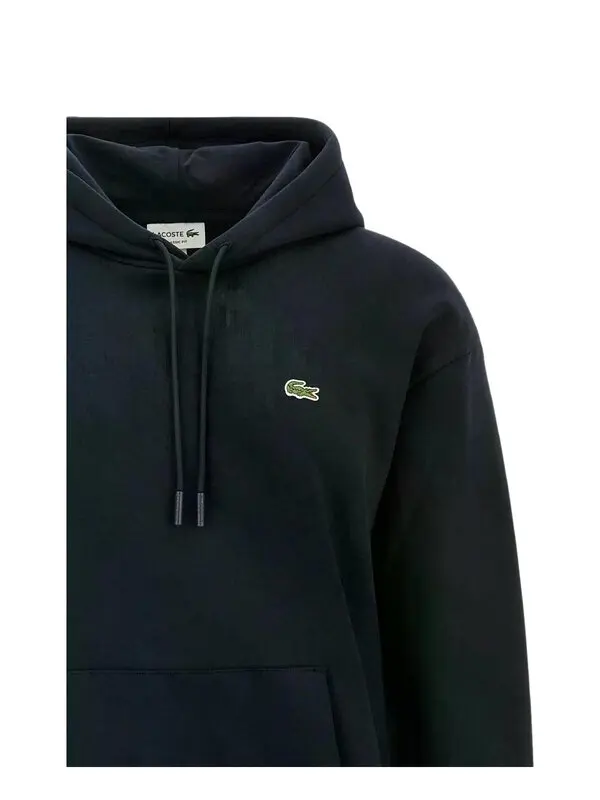 Lacoste Embroidered Logo Drawstring Hoodie - Blue