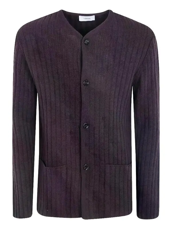 LARDINI Le Origini Ribbed-knit Button-up Cardigan - Brown