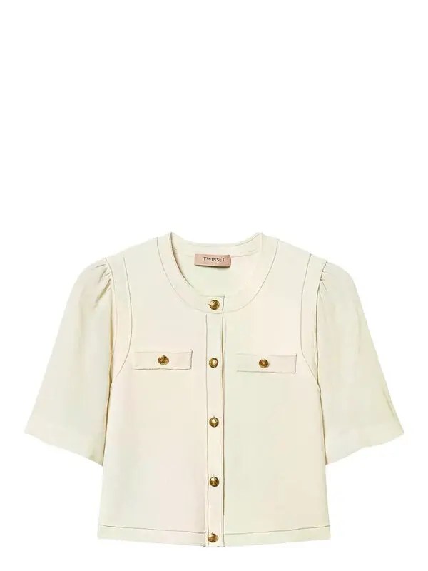 TWINSET Knitted Cardigan With Metal Buttons - Neutrals