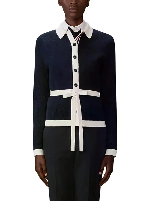 Thom Browne Bow Detail Cardigan - Blue