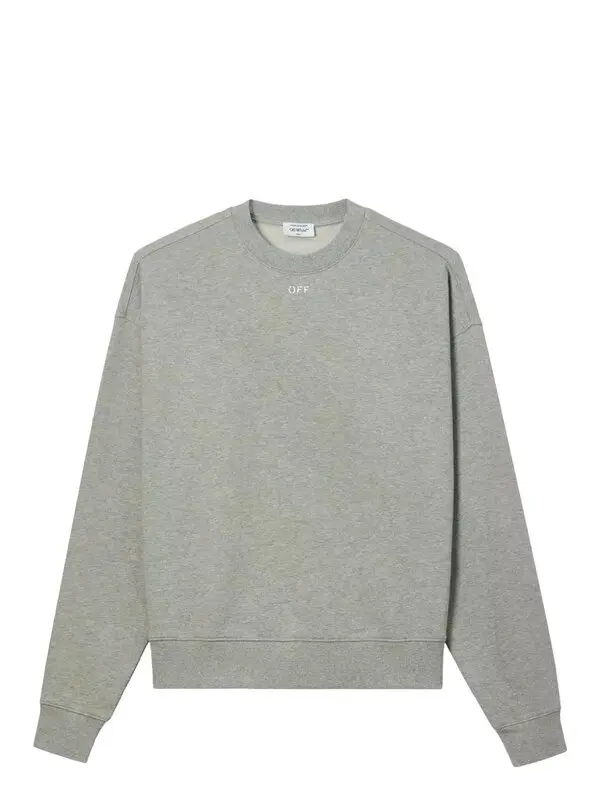Off-White Logo Print Crew Neck Sweater - Grey