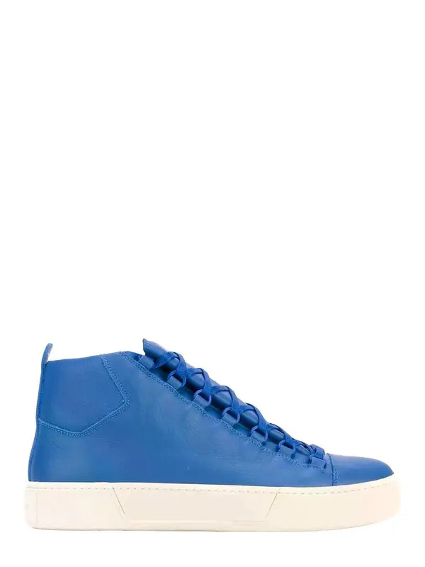 Balenciaga Leather Low Top Sneakers - Blue