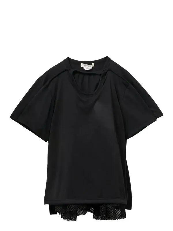 Comme Des Garçons Cutout T-shirt With Pleated Detailing - Black
