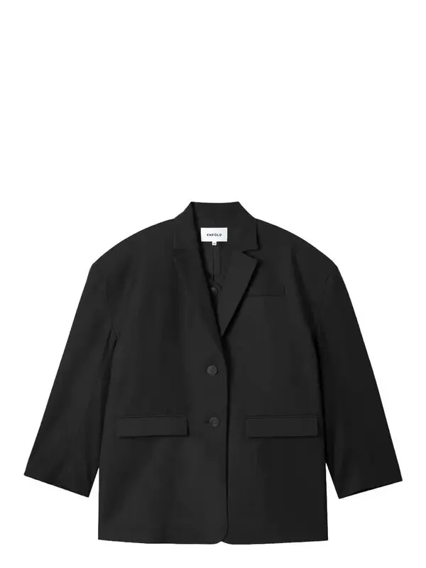 ENFOLD Oversized Wool Blazer - Black