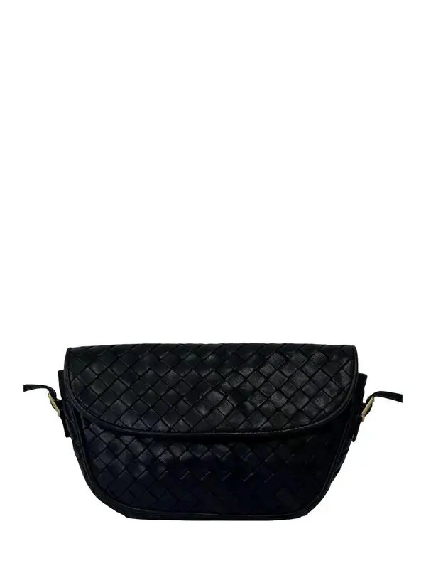 Bottega Veneta Intrecciato Leather Crossbody Bag - Black