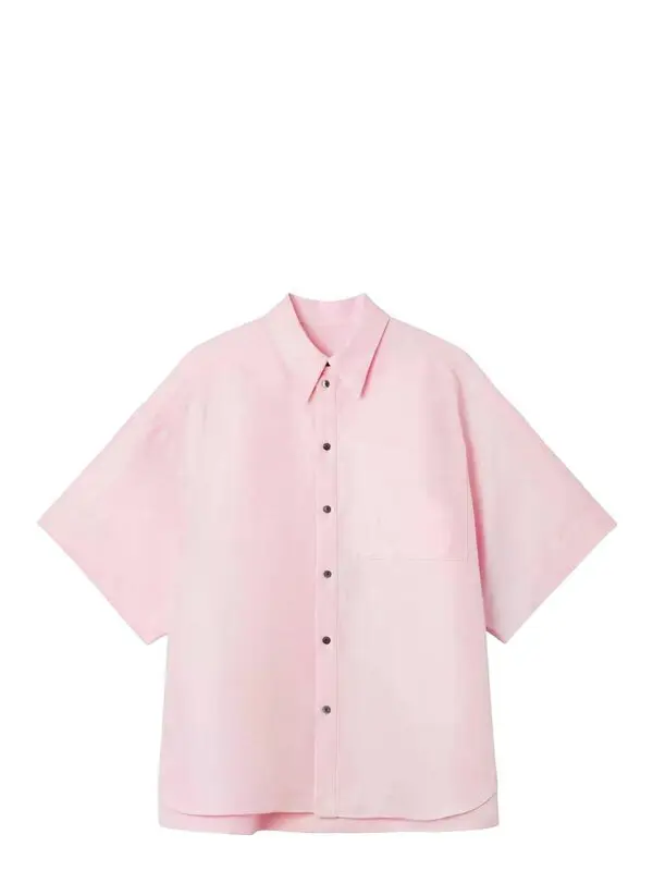 ENFOLD Oversized Short-sleeved Shirt - Pink