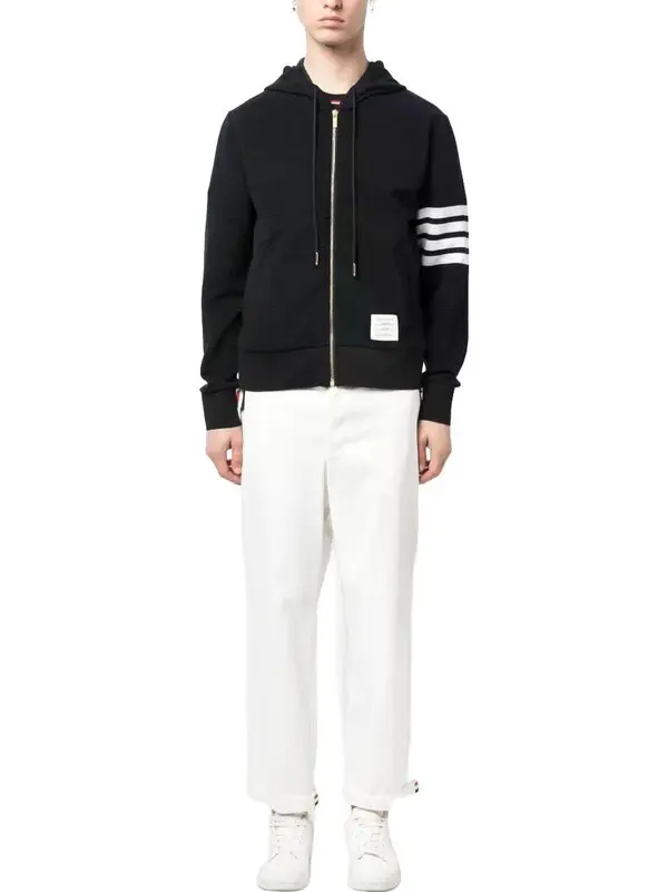 Thom Browne 4-bar Zip-up Hoodie - Blue